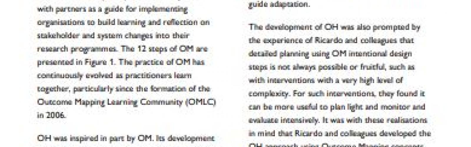 Outcome Mapping and Outcome Harvesting: common concepts, differences and uses | EvalForEarth